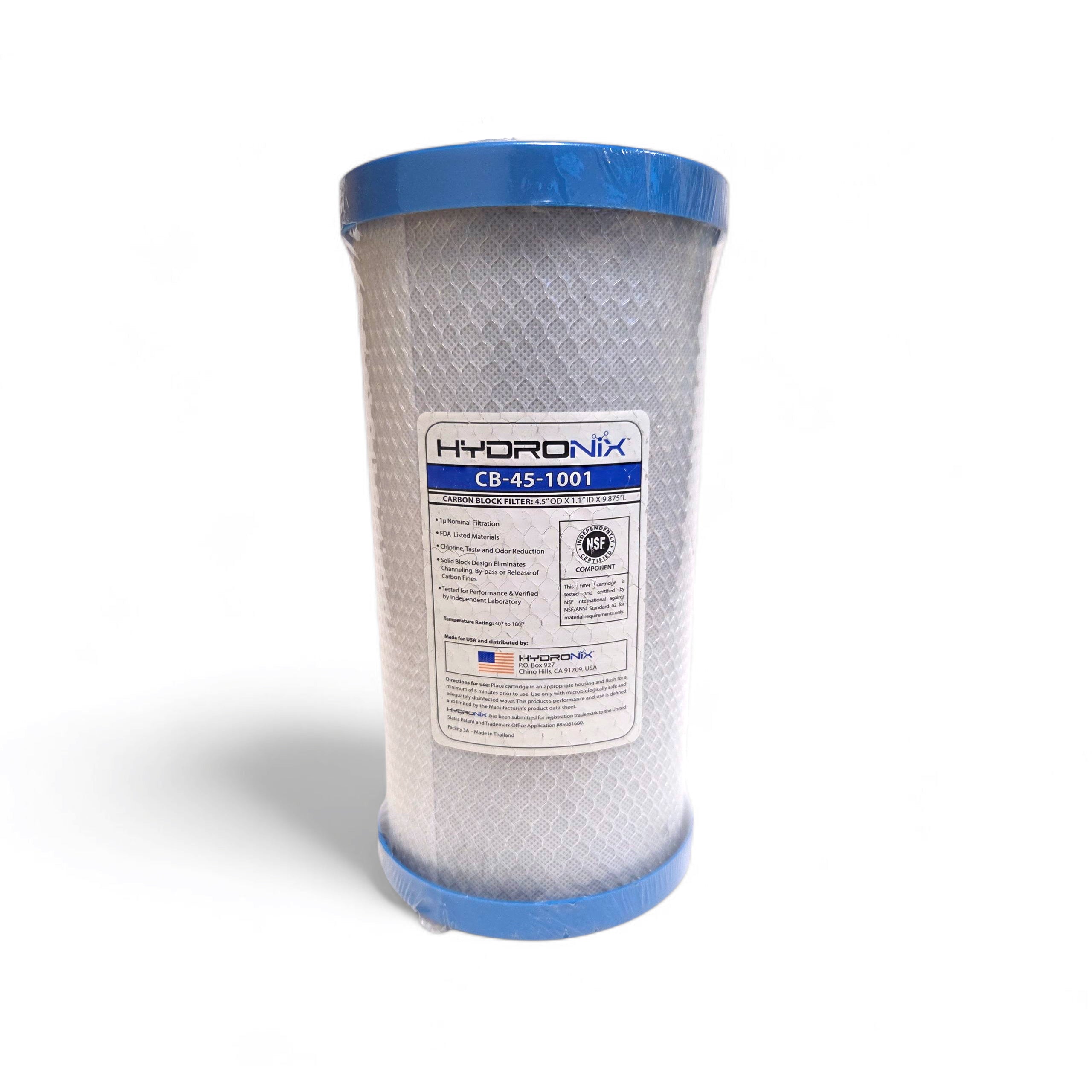 Hydronix CB-45-1001 Carbon Block Filter– Water-Softeners-Filters.com