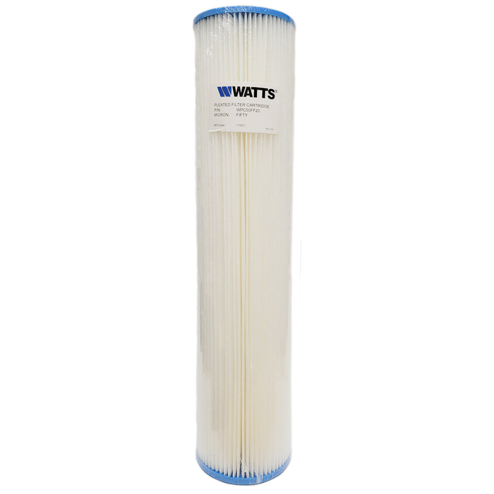 Watts WPC50FF20 50 Micron Pleated Water Filter– Water-Softeners-Filters.com