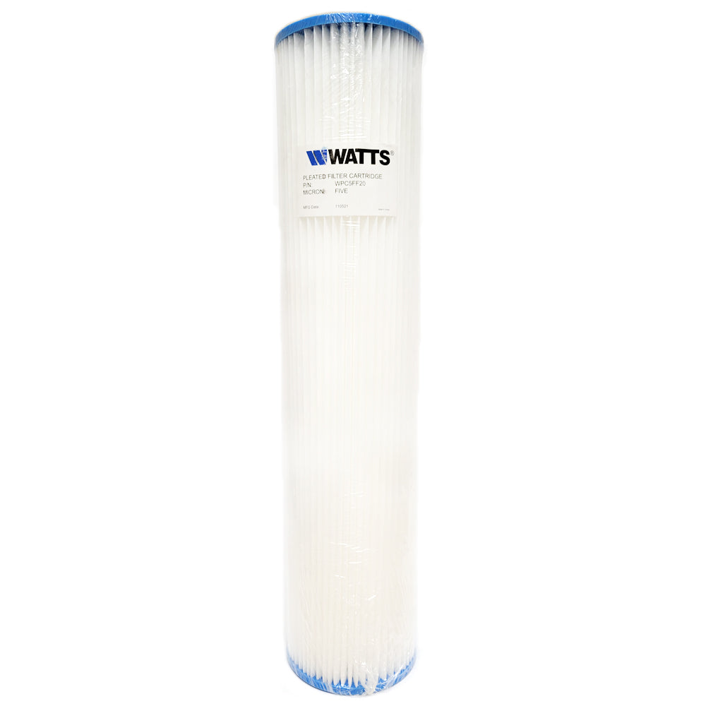 Watts WPC5FF20 5 Micron Pleated Water Filter– Water-Softeners-Filters.com